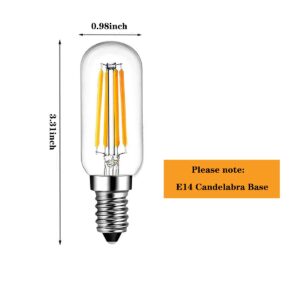 SHUWDKAR E14 LED Bulb 4W Equal 40W LED Candelabra Bulb Warm White 2700K T6 Clear Vintage E14 European Base Edison Bulb for Chandeliers,Ceiling Fan,Pendant,6 Pack