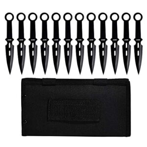 dispatch throwing knives set of 12 kunai professional throwing knife with nylon sheath, well balanced knives for recreation and competition