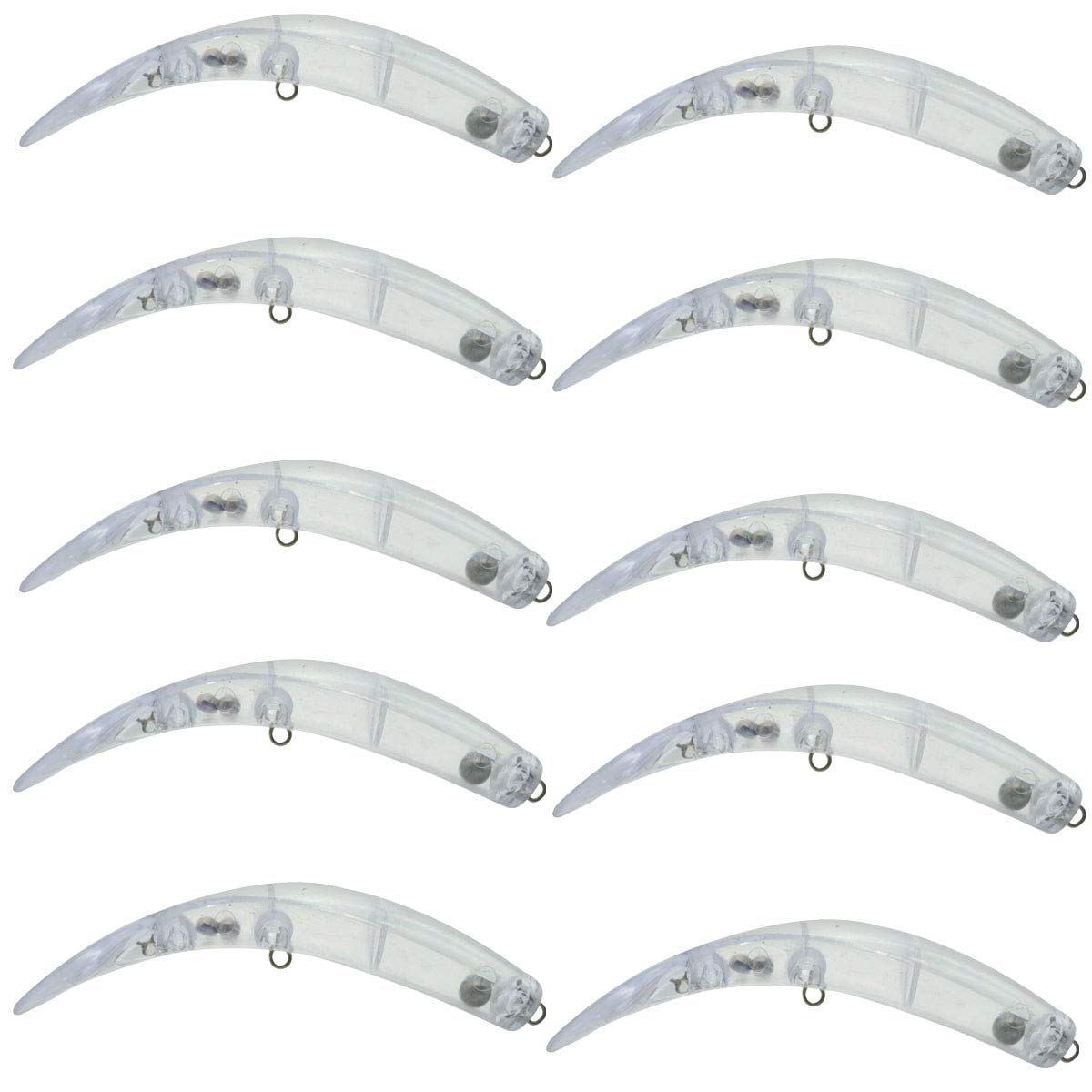 10PCS Unpainted Lure Blanks 13.4cm 23.82g Crankbait Simulation Blank Body Clear Hard Baits Trout Salmon Swimming Sea Bait Topwater Freshwater Plastic Minnow Lure 156XL