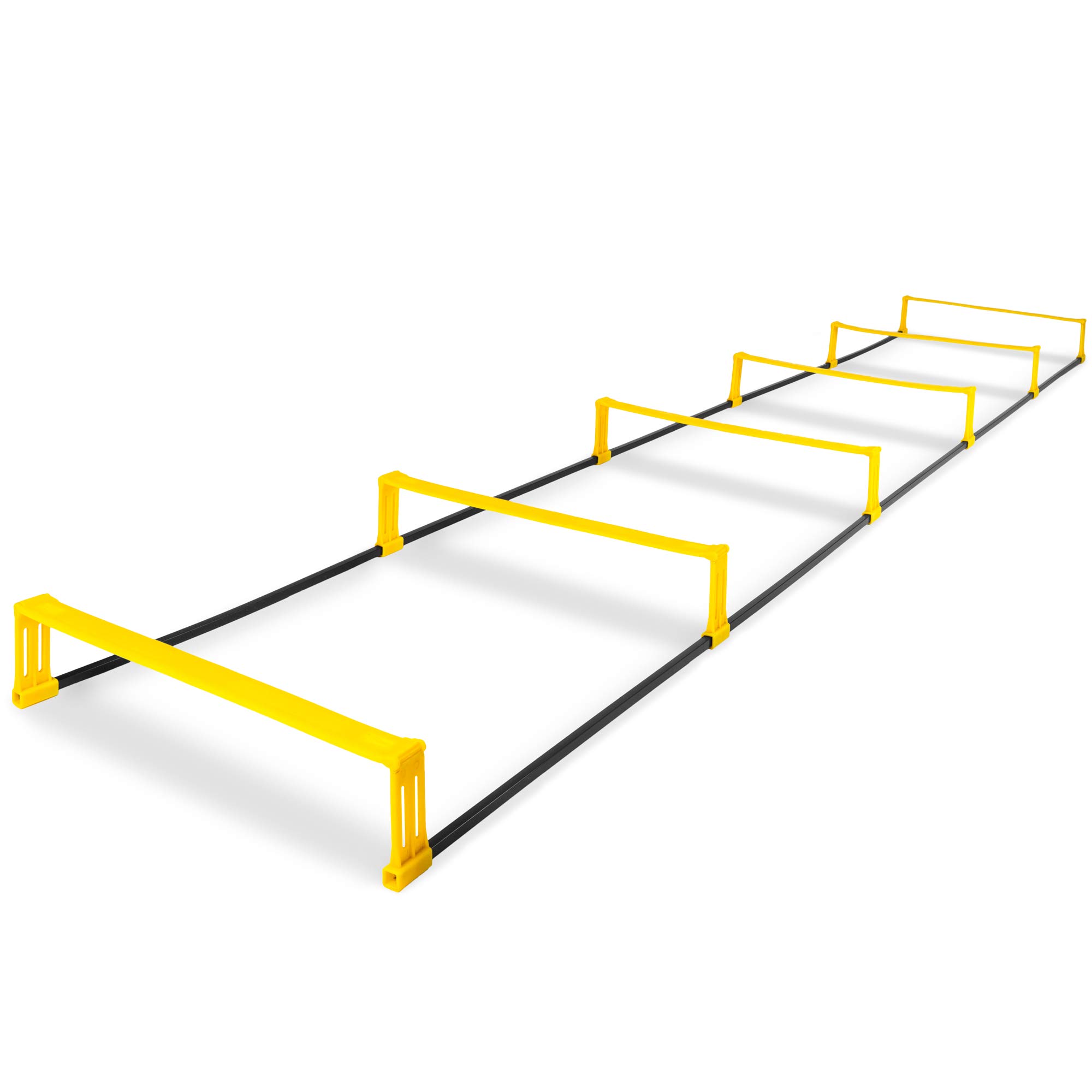 ProsourceFit Raised Speed & Agility Ladder with 6 Collapsible Hurdles for Footwork, Football & Soccer Elevated Training Workout Equipment