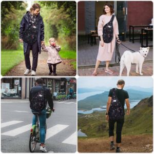 Kamo Sling Backpack Chest Shoulder Bag Crossbody Cycling Travel Hiking Daypack for Men Women With Earphone Hole