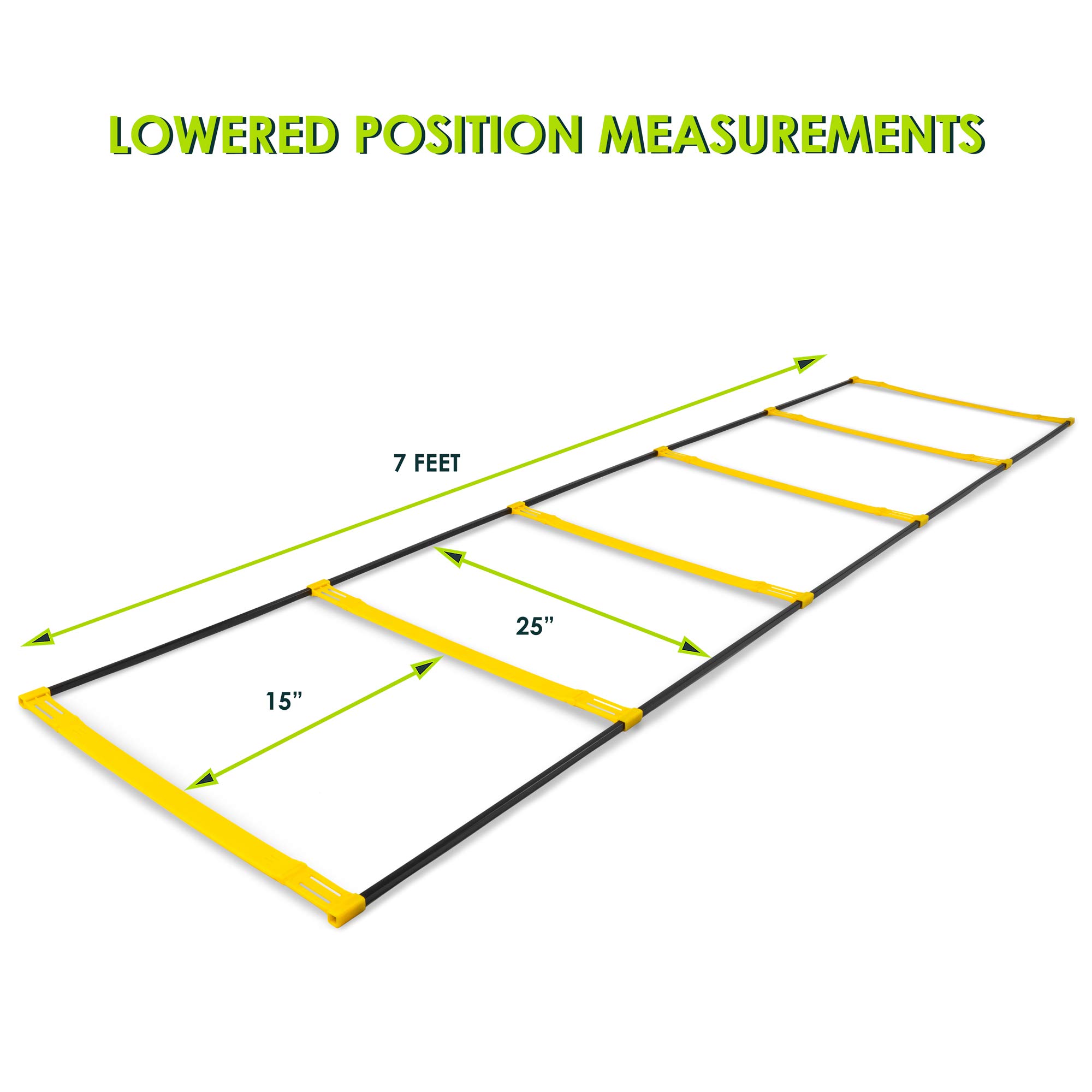 ProsourceFit Raised Speed & Agility Ladder with 6 Collapsible Hurdles for Footwork, Football & Soccer Elevated Training Workout Equipment