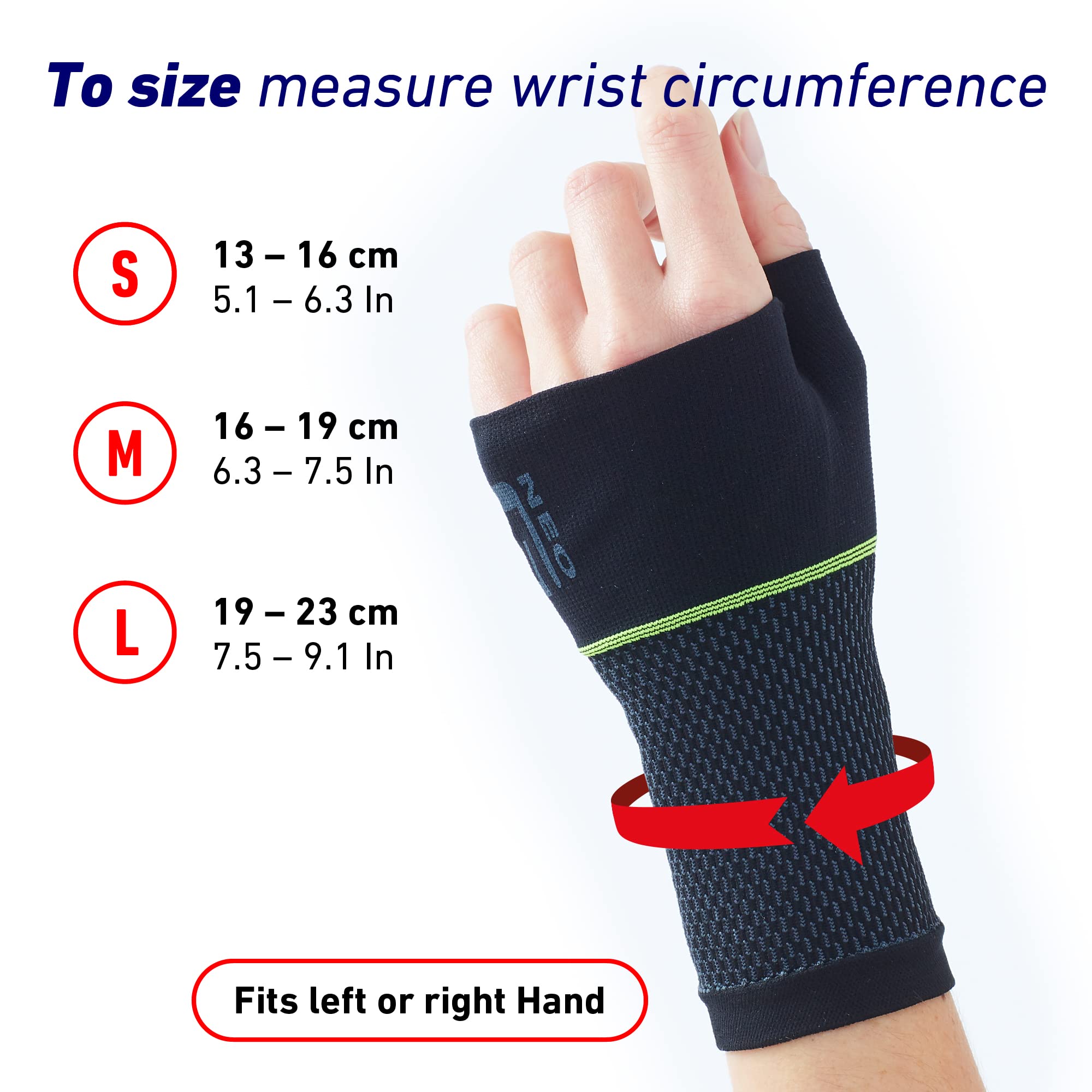 Neo-G Active Wrist Support – For Sports, Golf, Basketball, Football, Yoga, Tennis. For Sprains, Strains, Tendonitis, Injury Recovery - Multi Zone Wrist Compression Sleeve – S