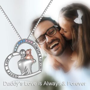 AOBOCO Daughter Birthday Gifts from Dad, Sterling Silver Father to Daughter Necklace Jewelry Gift