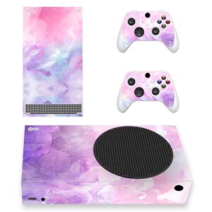 playvital pink watercolor custom vinyl skins for xbox core wireless controller, wrap decal cover stickers for xbox series s console controller