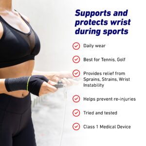 Neo-G Active Wrist Support – For Sports, Golf, Basketball, Football, Yoga, Tennis. For Sprains, Strains, Tendonitis, Injury Recovery - Multi Zone Wrist Compression Sleeve – S