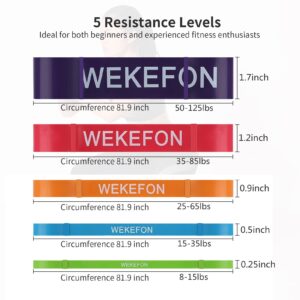 WEKEFON Pull Up Assistance Bands Thick Heavy Duty Resistance Bands Set for Men & Women, Exercise Bands Stretch Workout Band for Body Training, Crossfit Mobility Fitness Assist Bands Set of 5