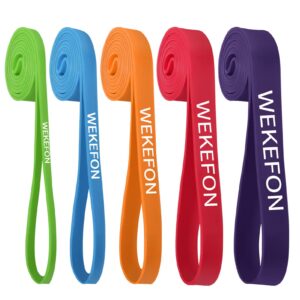 wekefon pull up assistance bands thick heavy duty resistance bands set for men & women, exercise bands stretch workout band for body training, crossfit mobility fitness assist bands set of 5