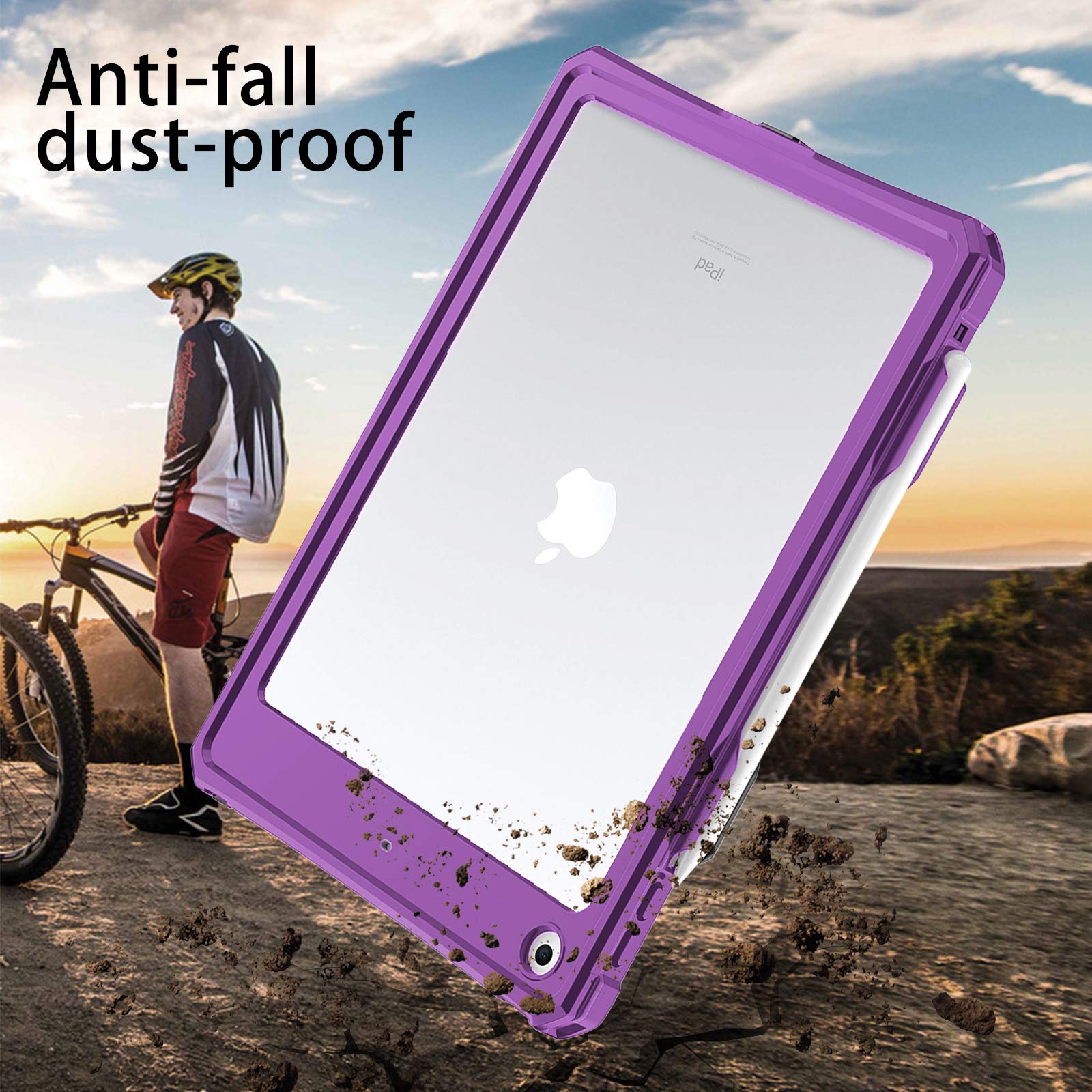 Transy for Waterproof iPad 10.2 Case, Waterproof iPad 9th /8th/7th Generation Case Built-in Screen Protector, Full Body Shockproof Protection Case with Strap for iPad 10.2 inches 2021/2020/2019