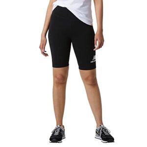 new balance women's nb essentials stacked fitted short, black, medium