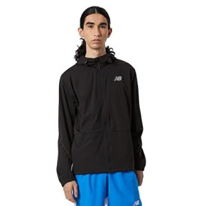 new balance men's impact run water defy jacket, black, medium