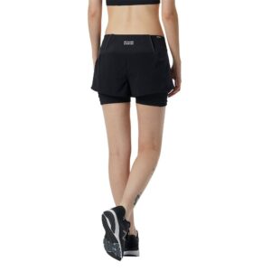 New Balance Women's Impact Run 2 in 1 Short 22, Black, Large