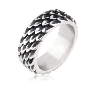 bavipower viking dragon scales ring masculinity unique norse mytholothy stainless steel jewelry powerful amulet for men women