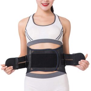 lsrryd men women premium back support belt lower back brace low back support belt double pull for pain relief and injury prevention (color : black, size : m)