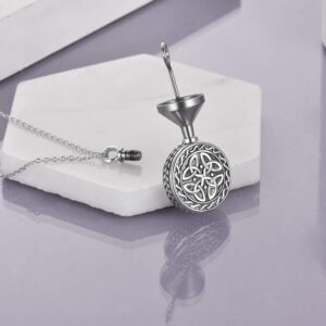 SHEAISRS Celtic Knot Necklace Sterling Silver Cremation Jewelry for Ashes Urn Irish Keepsake Jewelry for Women (Celtic)