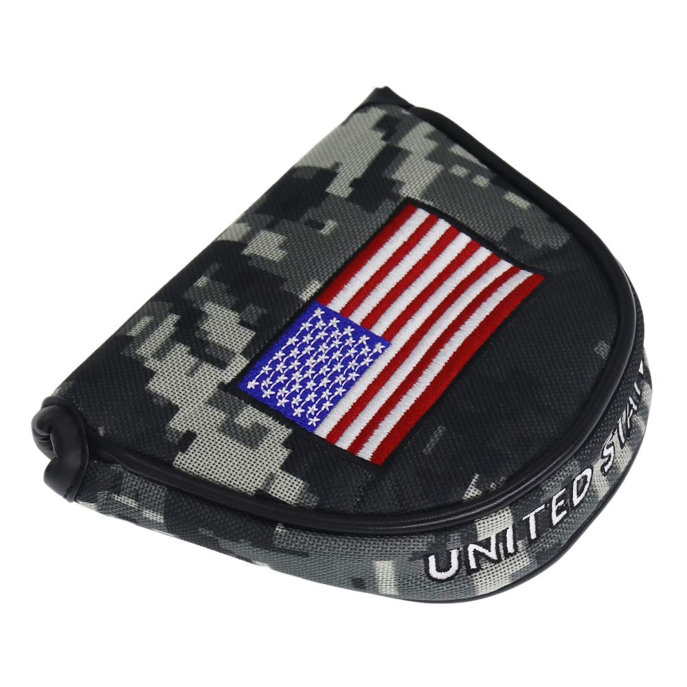 SEACLOUD Golf Putter Cover USA Camouflage Golf Mallet Putter Head Cover Protector Magnetic Closure