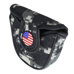 SEACLOUD Golf Putter Cover USA Camouflage Golf Mallet Putter Head Cover Protector Magnetic Closure