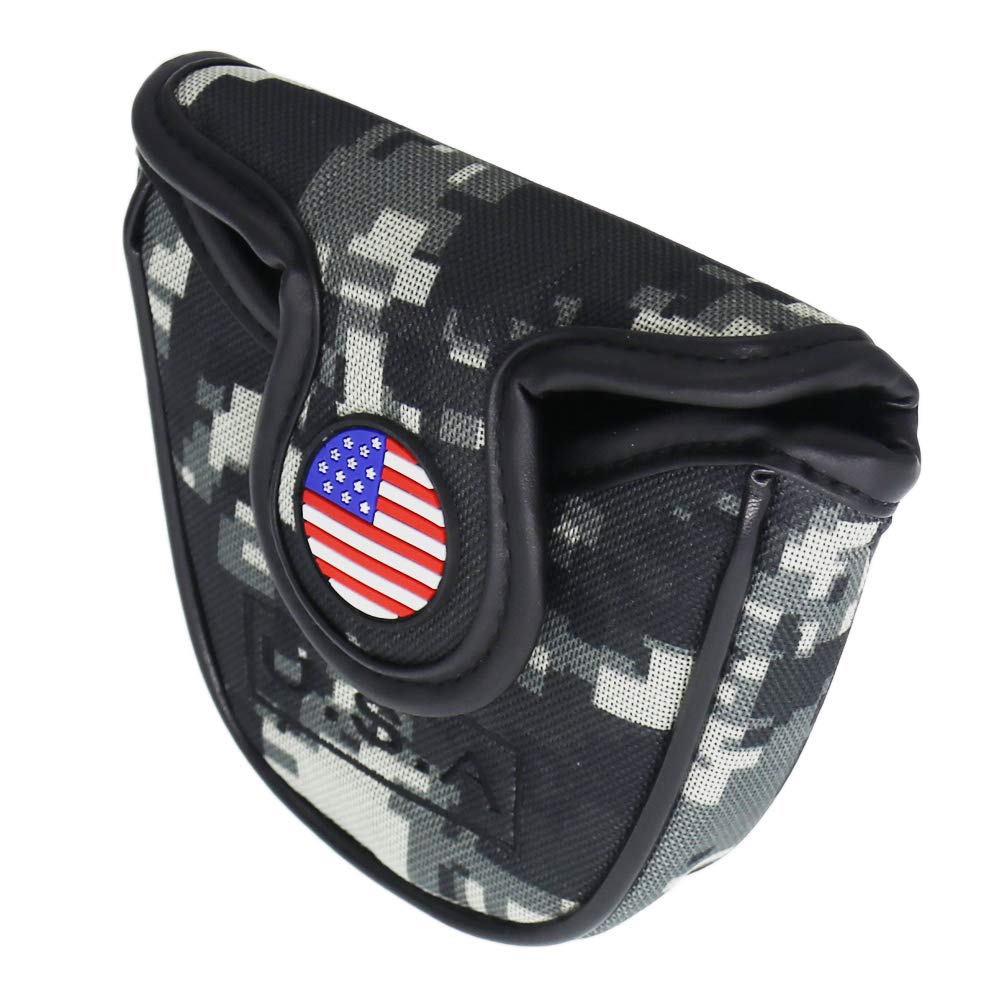 SEACLOUD Golf Putter Cover USA Camouflage Golf Mallet Putter Head Cover Protector Magnetic Closure