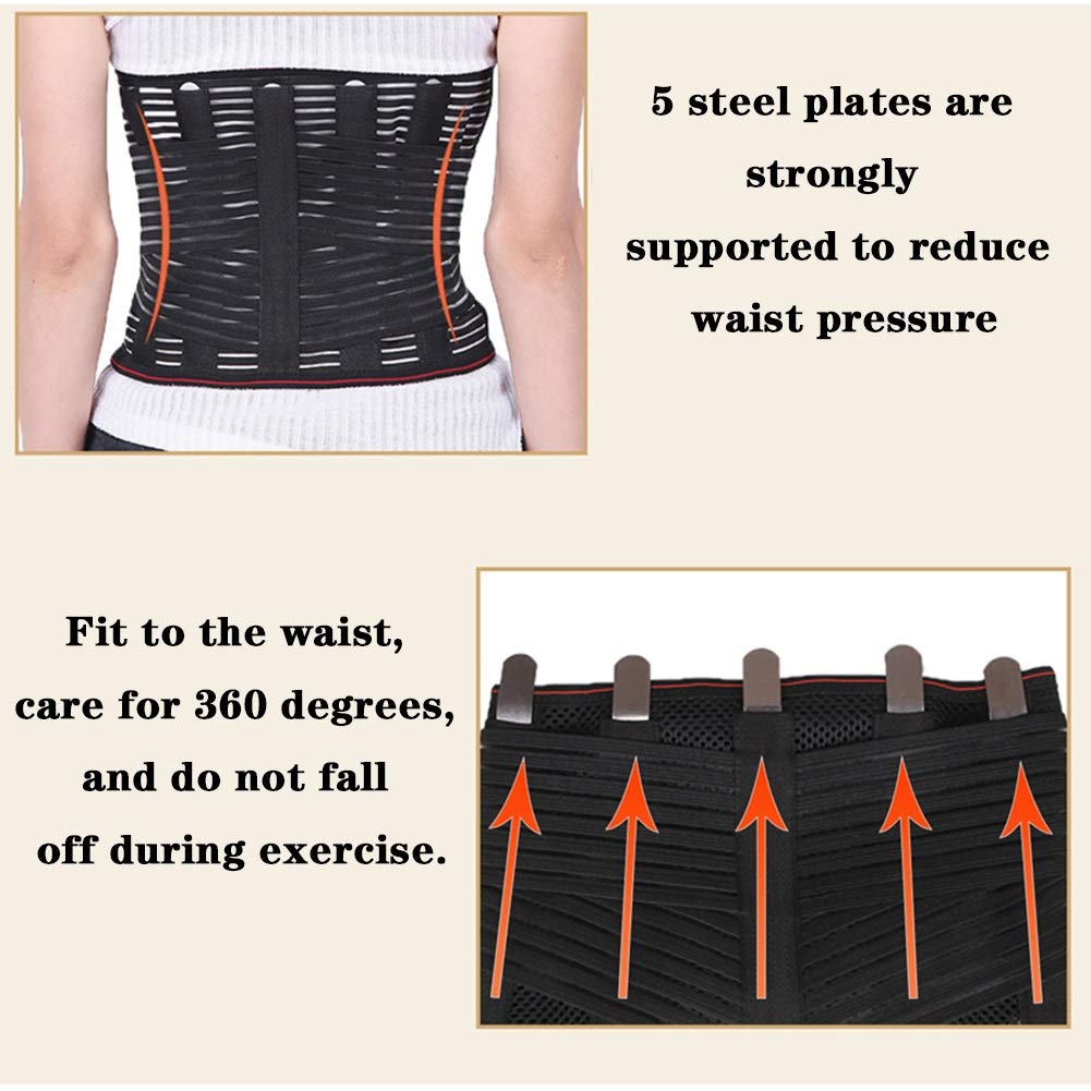 LSRRYD Stabilizing Lower Back Support Belt Lumbar Support Brace Dual Adjustable Straps for Pain Relief and Injury Prevention for Men & Women (Size : M)