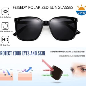 FEISEDY Women Oversized Vintage Polarized Sunglasses Square Cute Trendy Classic Simple Men B2758