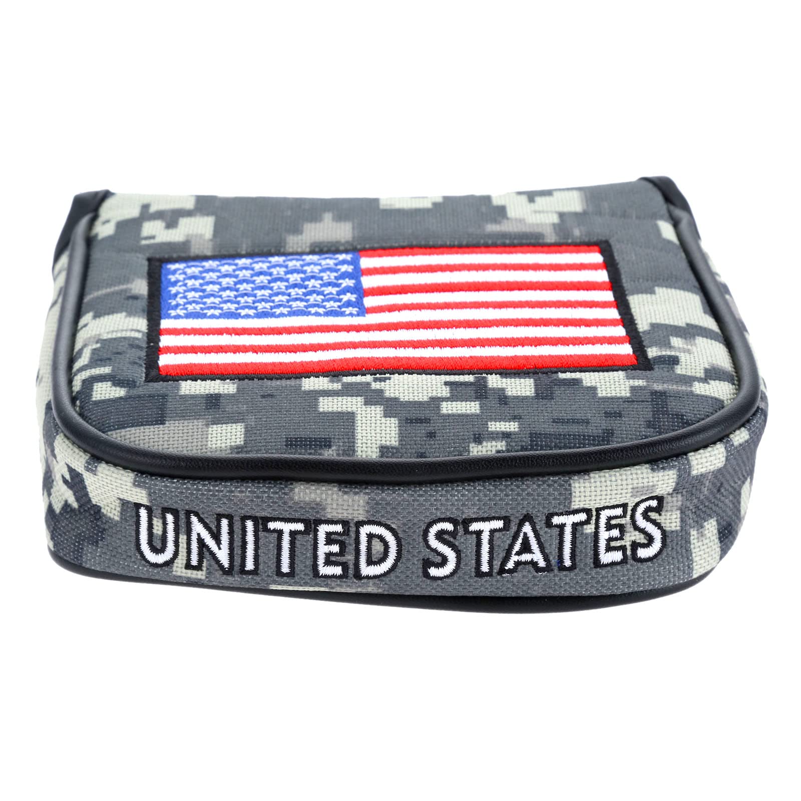 SEACLOUD 1Pc Camouflage Golf Club Mallet Putter Head Cover Waterproof Durable Nylon USA Flag Headcover Protector Bag Square Shape