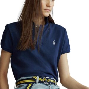 Polo Ralph Lauren Women's Classic Fit Mesh Polo Shirt, Navy, Large