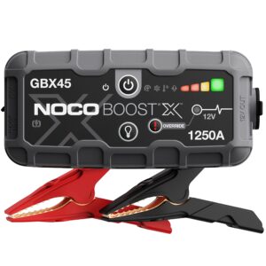 noco boost x gbx45 1250a 12v ultrasafe portable lithium jump starter, car battery booster pack, usb-c powerbank charger, and jumper cables for up to 6.5-liter gas and 4.0-liter diesel engines