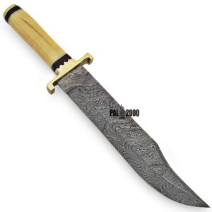 pal 2000 knives hun-9915 handmade damascus hunting fixed blade knife with sheath