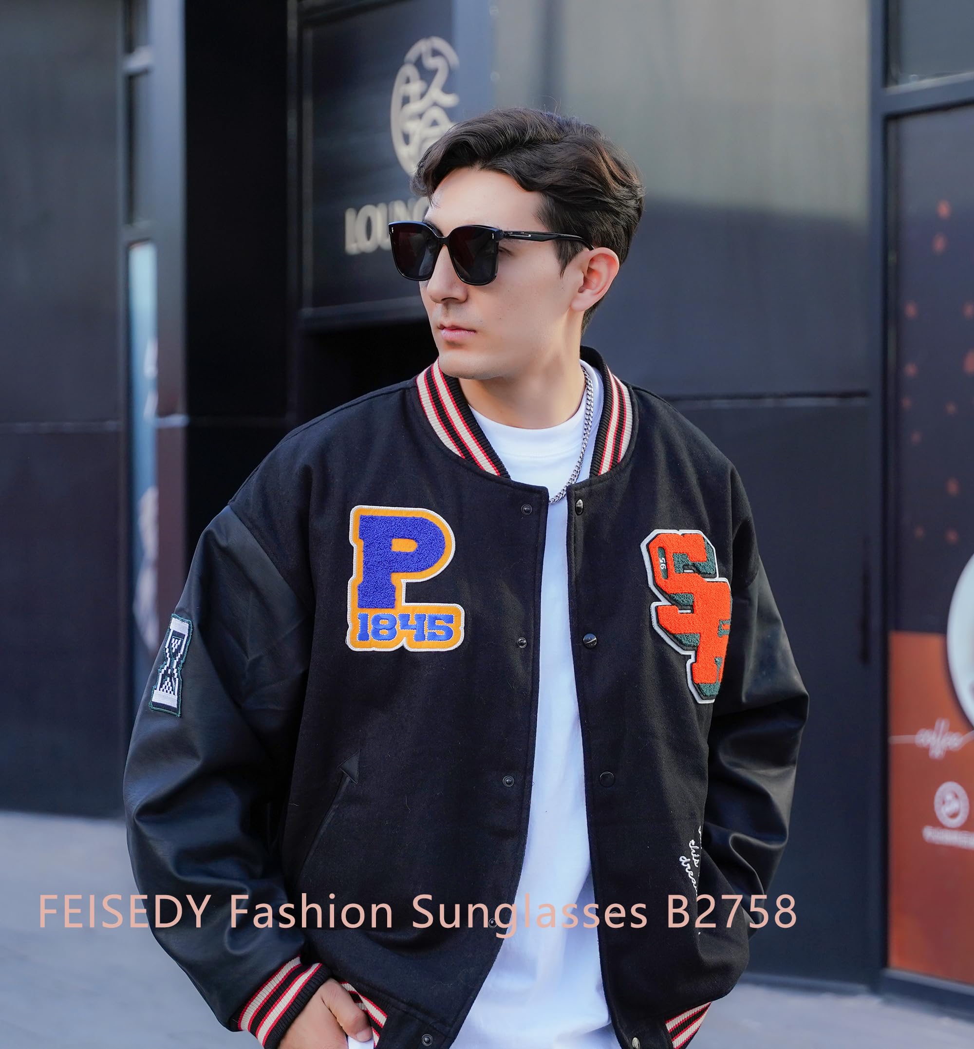 FEISEDY Women Oversized Vintage Polarized Sunglasses Square Cute Trendy Classic Simple Men B2758