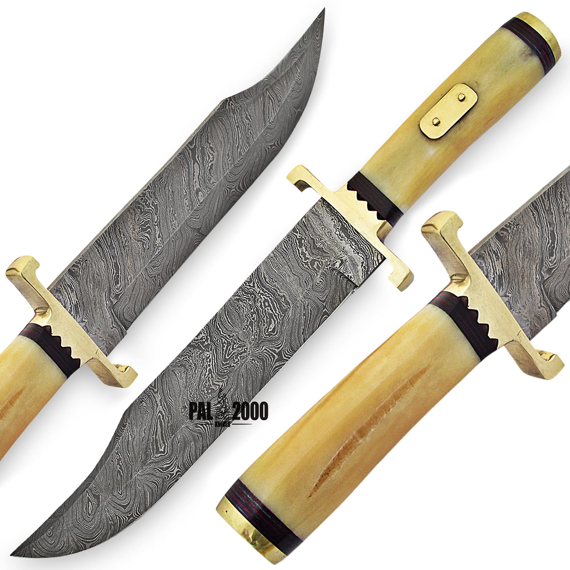 PAL 2000 KNIVES HUN-9915 Handmade damascus hunting Fixed Blade knife with Sheath