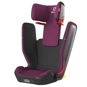 diono monterey 5ist fixsafe high back booster car seat with expandable height and width, compact fold to full size booster, foldable, portable booster for go-anywhere travel, purple plum