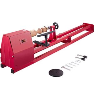 vevor wood lathe, 14''x40'' power lathes, 0.5hp wood lathe machine, 1 phase benchtop lathe, excelsior wood lathe, 810, 1180, 1700, 2480 rpm power wood lathes with 3 chisels 2 wrenches and accessories