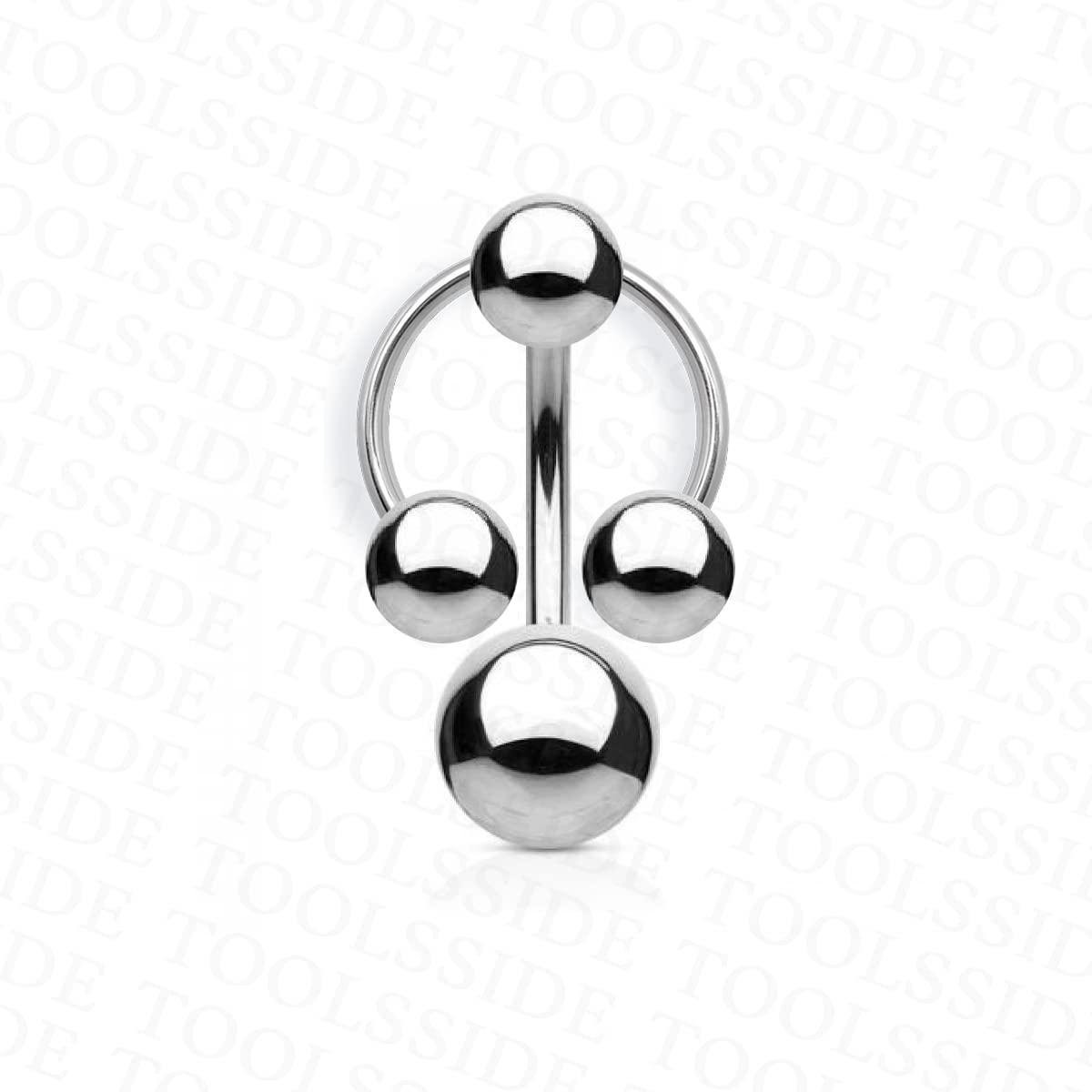 TOOLSSIDE VCH Jewelry Vertical Hood Piercing For Women - 4 Balls Surgical Steel Horseshoe & Barbell Combo for VCH Piercing - 14G Curved Barbell Genital Piercing, Stainless Steel, surgical steel