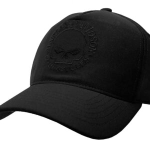 Harley-Davidson Men's Tonal Willie G Skull Logo Snapback Baseball Cap - Black