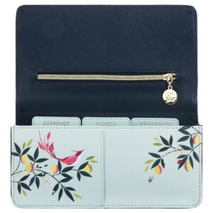 Sara Miller Duck Egg Orchard Birds Travel Wallet