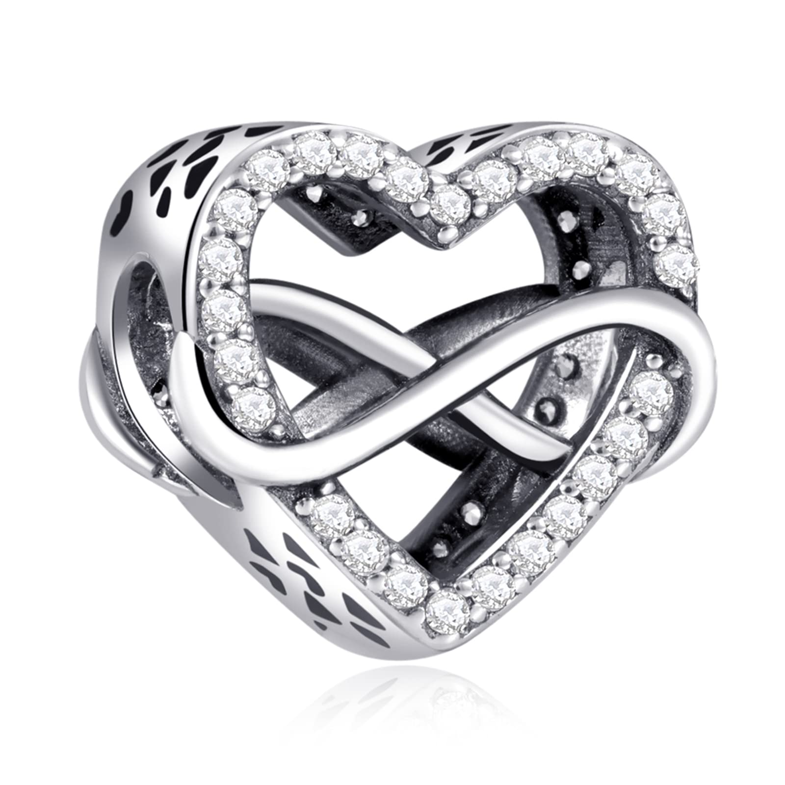 Annmors Infinity Love Heart Charm fits Bracelets for Woman-925 Sterling Silver Dangle Pendant Bead,Jewelry Beads Gifts for Women Bracelet&Necklace