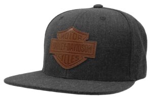 harley-davidson men's bar & shield patch snapback baseball cap - heather gray