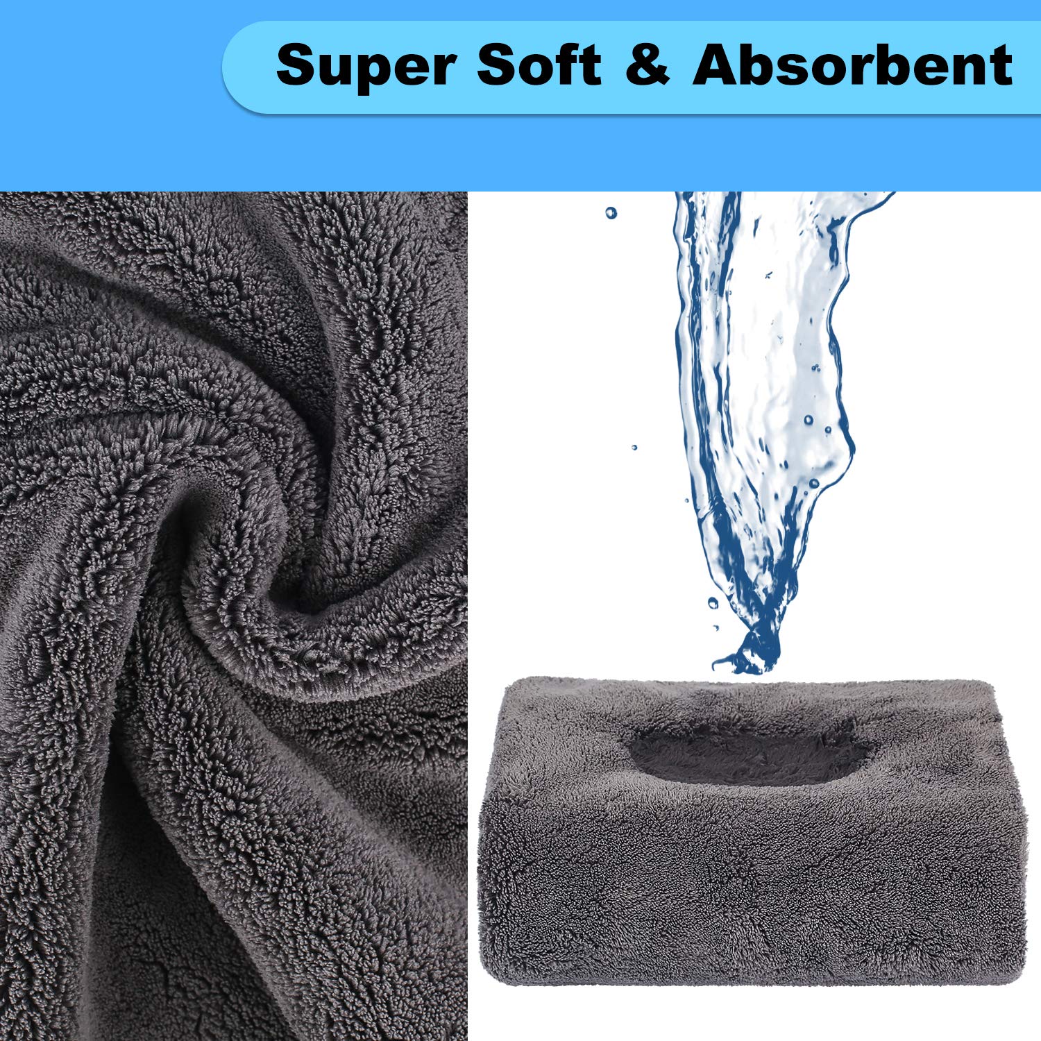 AUTODECO 2 Pack Collapsible Sink with Handle Towel, 2.37 Gal / 9L Foldable Wash Basin for Washing Dishes, Camping, Hiking and Home Gray and Blue