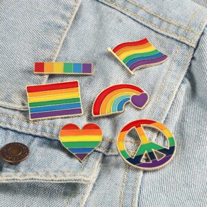 Tinsow Pride Gay Rainbow Flag Lapel Pins Enamel LGBT Lapel Pins Rainbow Brooch Decoration for Clothes and Bags (6)