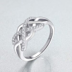 STARCHENIE Infinity Promise Ring for Women 925 Sterling Silver Engagement Wedding Band Anniversary Jewelry Size 7