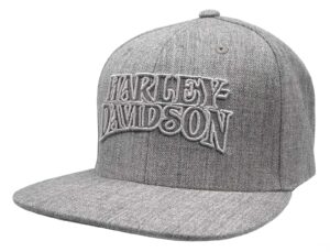 harley-davidson men's ironhead snapback flat brim baseball cap - heather gray