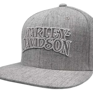 Harley-Davidson Men's Ironhead Snapback Flat Brim Baseball Cap - Heather Gray