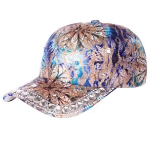 labanca women girls bling rhinestone sun cap lace glitter sequin baseball cap hat