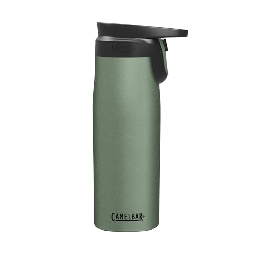 CamelBak Forge Flow Coffee & Travel Mug, Insulated Stainless Steel - Non-Slip Silicon Base - Easy One-Handed Operation - 20oz, Moss