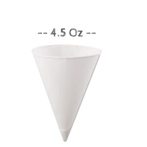 Smygoods Disposable White Paper Cone Cups (Pack of 200-4.5 oz) Eco-Friendly, Leak-Proof, Ideal for Events, Water Coolers, Quick Hydration & Efficient Cleanup