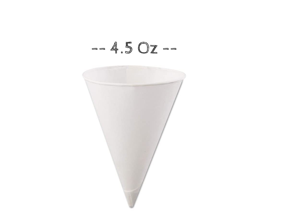 Smygoods Disposable White Paper Cone Cups (Pack of 200-4.5 oz) Eco-Friendly, Leak-Proof, Ideal for Events, Water Coolers, Quick Hydration & Efficient Cleanup