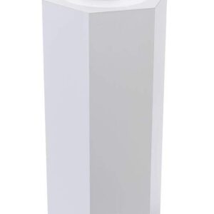 Displays2go Hexagon Pedestal Showcase, Laminated Particle Board - White (SMHEXPD36WHT)