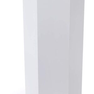 Displays2go Hexagon Pedestal Showcase, Laminated Particle Board - White (SMHEXPD36WHT)