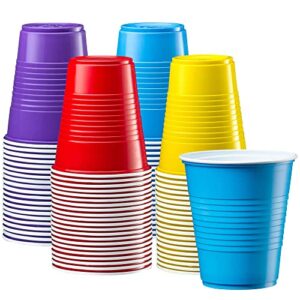 comfy package [12 oz. - 40 count plastic party cups disposable - assorted colors drinking cups for party, events, and everyday use