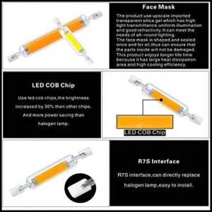 Halogen Bulbs Led R7S Glass Pipe Cob Bulb 78Mm 20W 118Mm 40W R7S Corn Lamp J78 J118 Replace Halogen Light 50W 100W Ac 220V 230V-Warm White_30W 118Mm